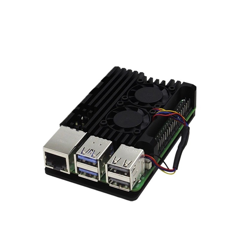 Raspberry Pi 5th Generation Pi5 เปลือกอลูมิเนียมพร้อมพัดลมระบายความร้อนควบคุมอุณหภูมิ PWM Active ...