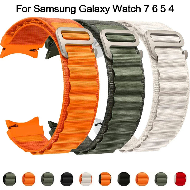 ไนลอน Alpine Loop สําหรับ Samsung Galaxy Watch 7 6 5 4 44 มม.40 มม.5 ...