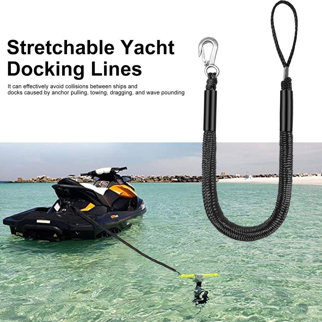 เรือ Dock Lines & เชือก 4ft ทนทานเรือ Bungee Dock Lines ปรับ Dock เชือกทนทาน Jet Ski Dock Line ...