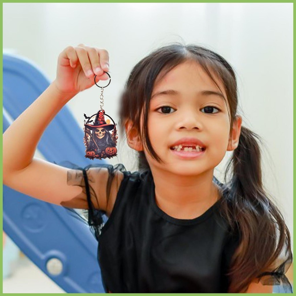 อะคริลิค Skull Key Chain Spooky 2D แบนอะคริลิคจี้ฟักทอง Skull พวงกุญแจ ...