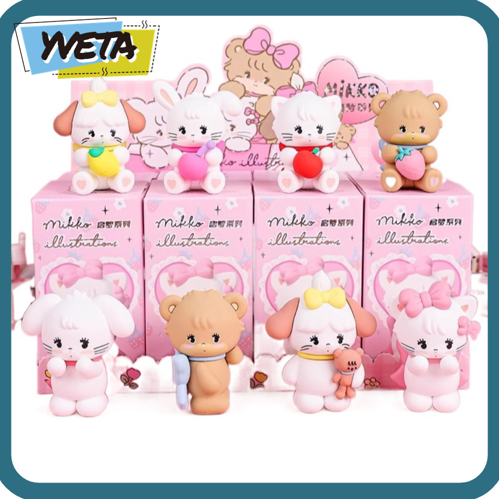 Yveta ของเล่น, น่ารัก PVC Mikko ภาพประกอบกล่อง, ของขวัญลึกลับ Kawaii Calmy Latte Souffle Mousse ...