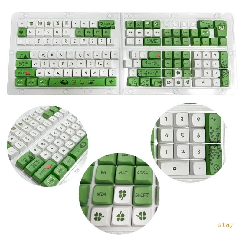 Stay 125Keys Keycaps XDA Profile 9 5mm DyeSubbed Green Frog Keycap Set ...