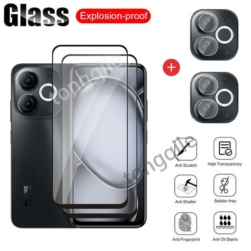 ป้องกันหน้าจอสําหรับ itel A80 4G itelA80 2024 คลุมทั้งหมดกระจกนิรภัย ...