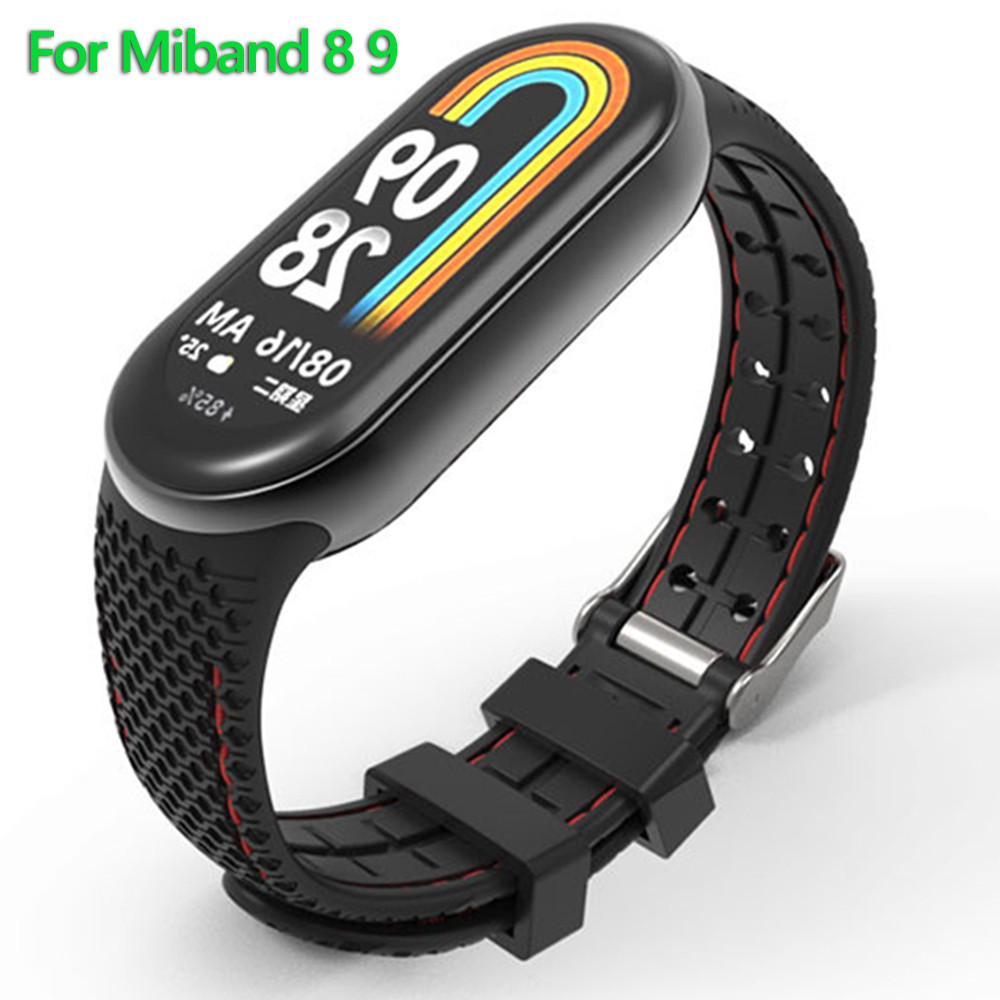 สายรัดซิลิโคนสําหรับ Mi Band 8 9 สร้อยข้อมือยาง Watchband เปลี่ยนสร้อยข้อมือนาฬิกาข้อมือ ...