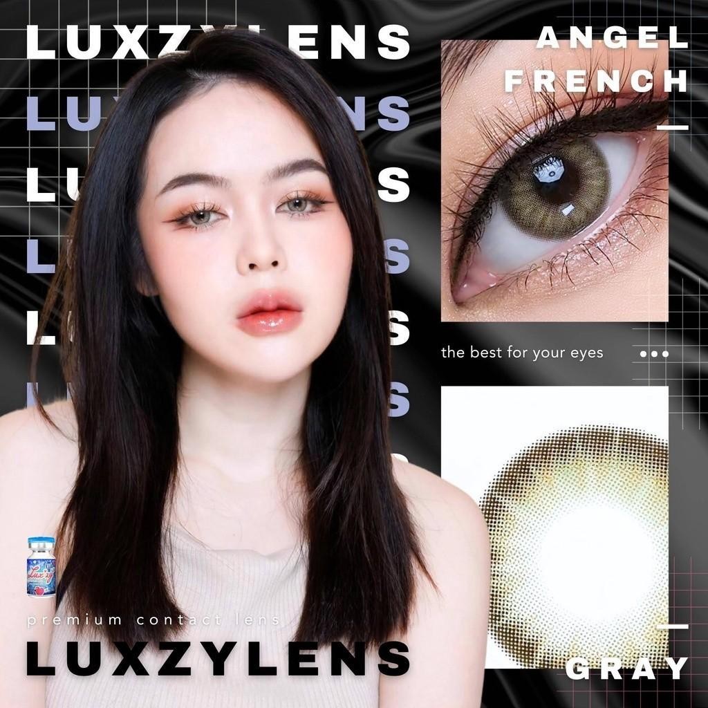 คอนแทคเลนส์[มินิ] Angel French Brown / Gray (Luxzylens) ☁️ มี อย.ไทย | Shopee Thailand