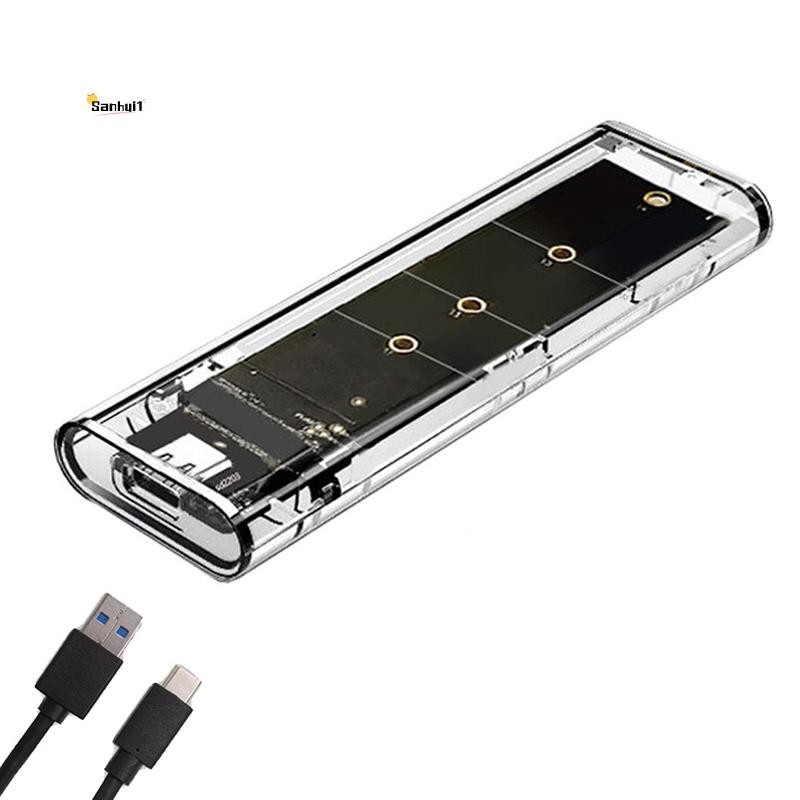 M.2 NGFF SATA Dual Protocol SSD Case Clear USB Type C 10Gbps PCI-E M2 SSD โปร่งใสภายนอก ...