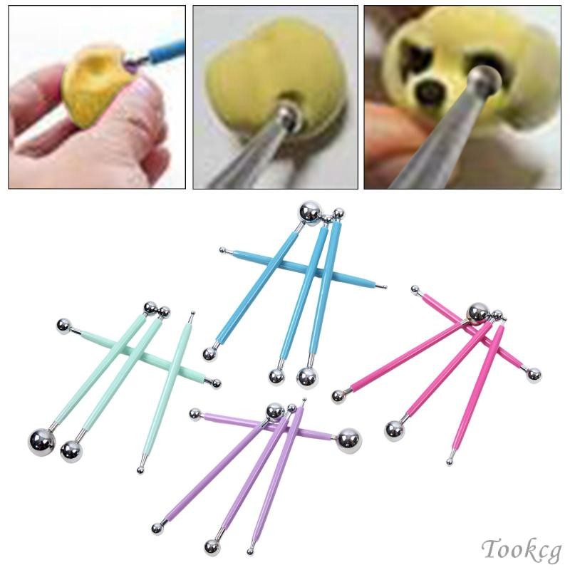 [Tookcg] 4 ชิ้น Ball Stylus Dotting เครื่องมือ Ball Stylus F Ondant ...