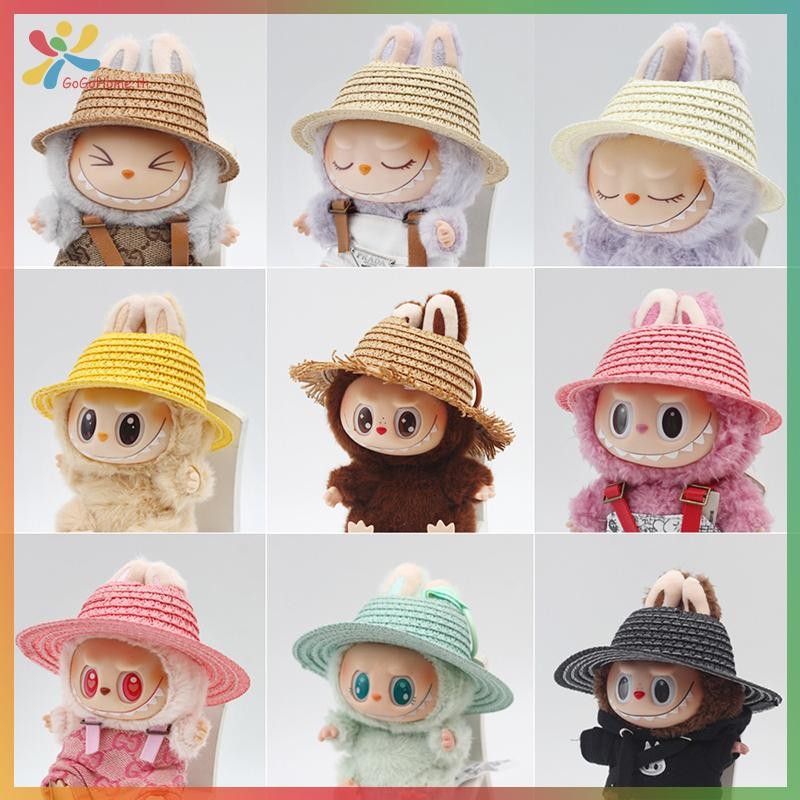GOGO สําหรับนั่ง Party Labubu หมวกเปิดหมวกฟางทอหมวก Labubu Party เสื้อ ...