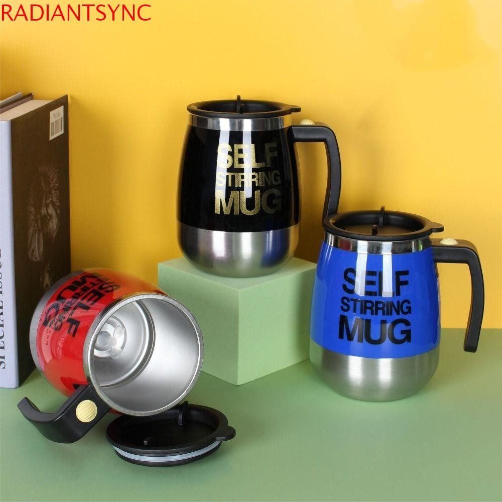 ถ้วยผสม RADIANTSYNC แก้วกวนไฟฟ้าสแตนเลส ของขวัญ Creative อัตโนมัติ 450ml Lazy Mixer นมกาแฟ ...