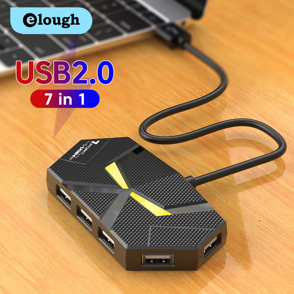 Elough 4 พอร์ต USB HUB 7 พอร์ต USB Splitter Multi Hubs USB2.0 อะแดปเตอร ...