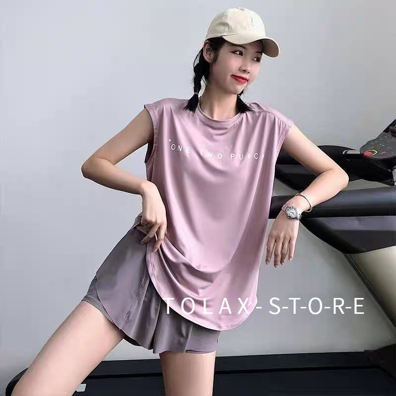 Tolax เสื้อโยคะเสื้อกีฬาผู้หญิงเสื้อยืดแบบบางทรงหลวม swa7118 | Shopee ...