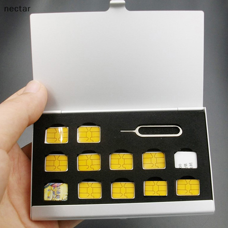 Tar 12-Slots-Nano+1-Slot-Card-Pin อลูมิเนียมแบบพกพา SIM Micro Pin ซิม ...