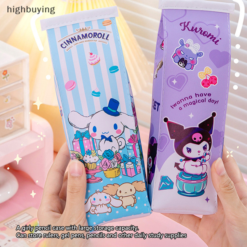 [ซื้อสูง] Sanrio Kuromi Pochacco Melody Milk Box Shape กระเป๋าดินสอ ...