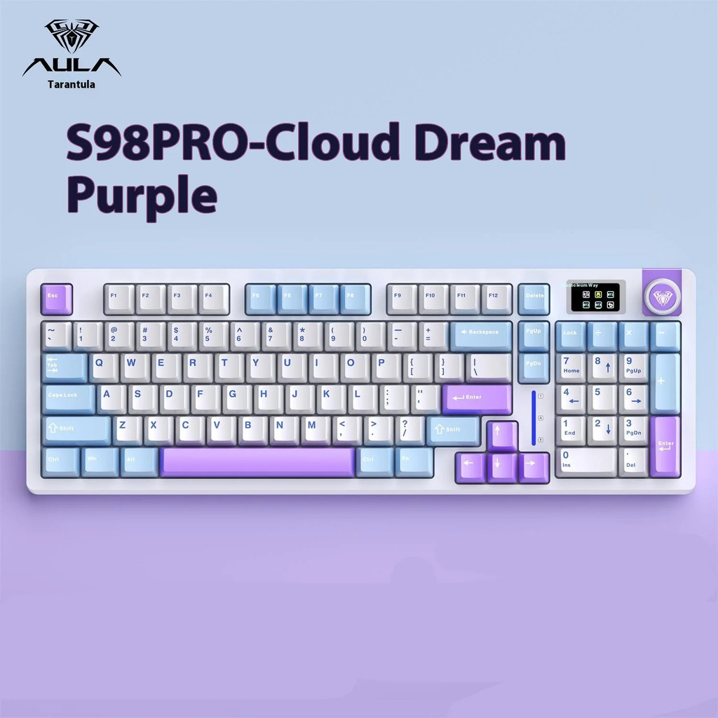 Aula S98 Pro Mechanical Keyboard Smart Display & Knob, ปะเก็นเมาท์ 96% ...