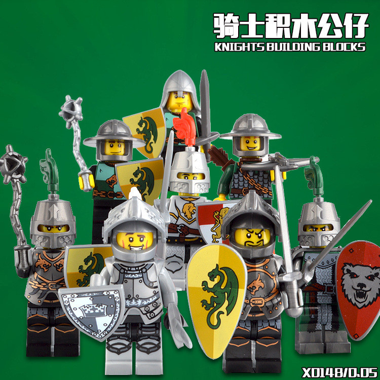 Da Medieval Knight Minifigure Building Blocks อนุภาคขนาดเล็กเข้ากันได้ ...