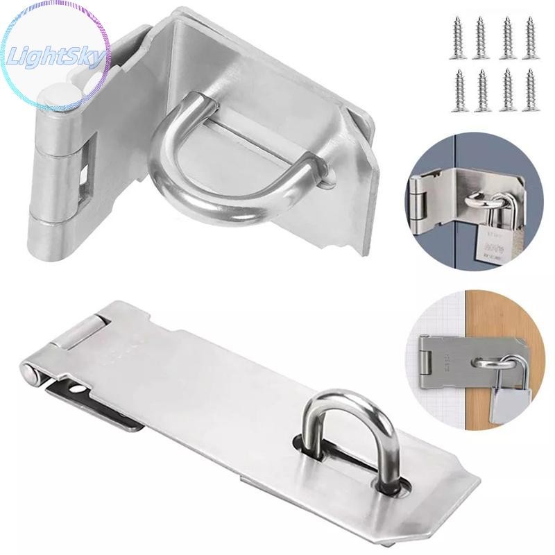 LightSky สแตนเลสสตีลกุญแจ Clasp Gate Hasp Staple ประตู 90 องศา Latches ...