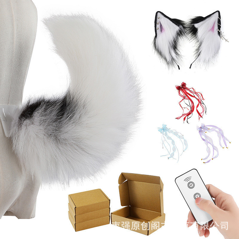 Hand-Made Plush แกว่งสัตว์หางรองการ์ตูนนิทรรศการ Movable Fox Tail cos ...