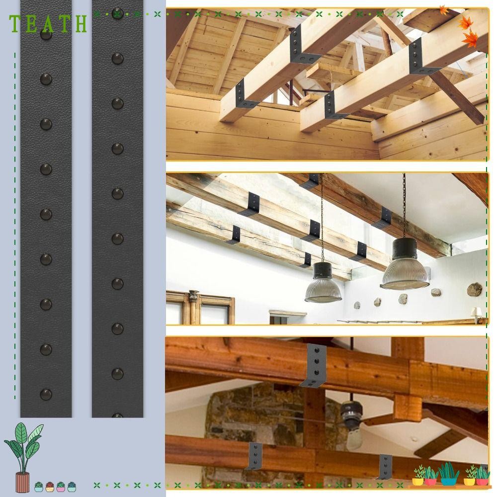 TEATH Faux Wood Beam Strap, 100 Thumb Tacks ยืดหยุ่น Gap Hiding สาย ...