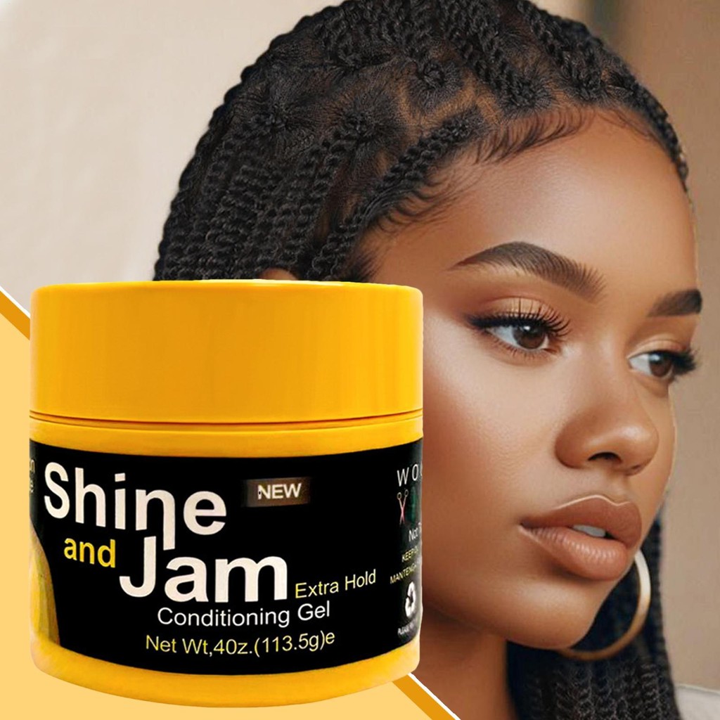 Shine และ Jam Conditioning Gel Strong Hold All Day Locks Braid Gel Non ...