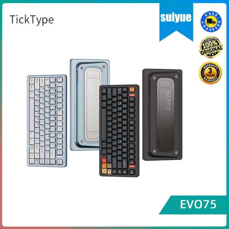 TickType คีย์บอร์ดแบบกลไก EVO75 การตรวจจําลองที่สาม 2.4G Bluetooth HiFi คีย์บอร์ดอลูมิเนียมแบบ ...