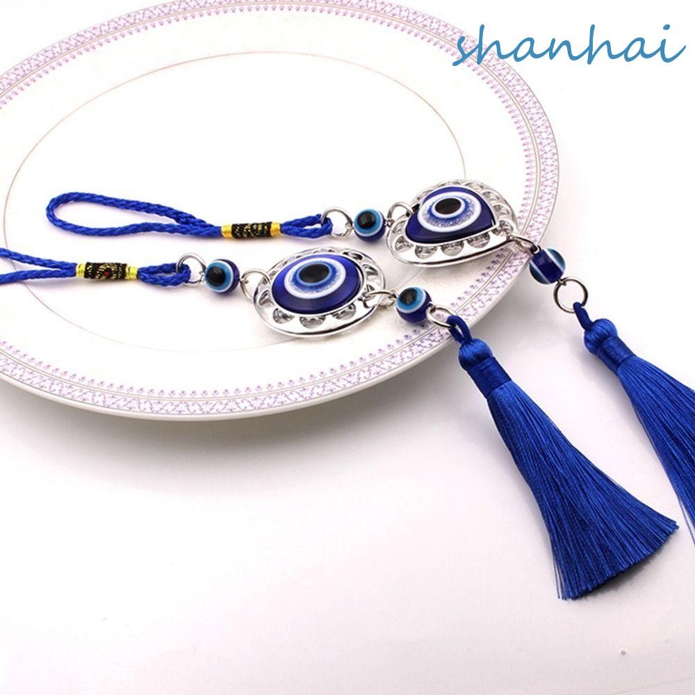 SHANHAI Blue Eye Key Chain Creative Simple สีสันลูกปัด Handmade Craft ...