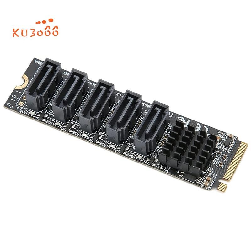 M.2 ถึง Sata3.0 อะแดปเตอร์การ์ด M.2 PCIE 16Gbps 6G 5 พอร์ตฮาร์ดไดรฟ์ ...