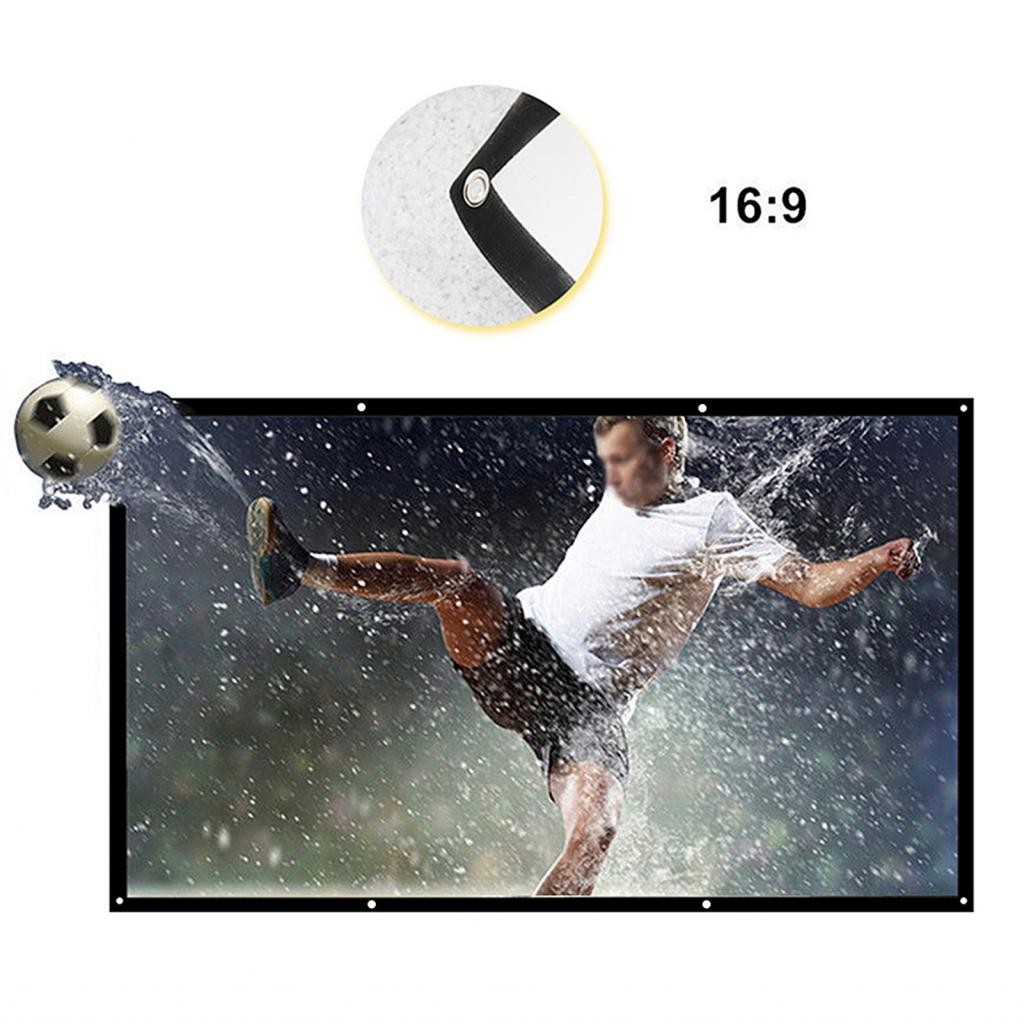 KEIPONG-TH HUNYA 100 นิ้ว 16: 9 หน้าจอโปรเจคเตอร์พกพา HD การฉายภาพผนัง ...