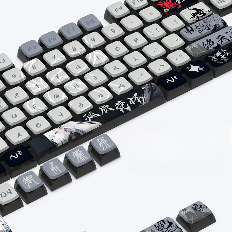 Genshin Impact Shenhe พุดดิ้ง Keycap SAX โปรไฟล์ 125 คีย์ PBT ห้าด้าน ...