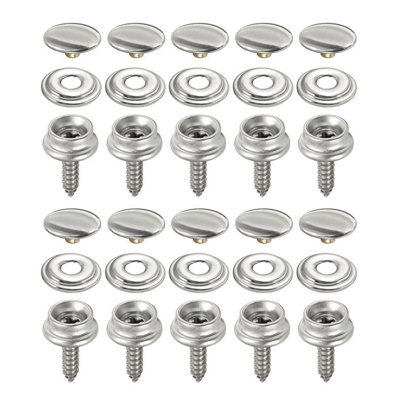 Snap Fasteners Stud Rivet 30 ชิ้นผ้าใบ Fast Fixed ผ้าปุ่มเงิน | Shopee ...
