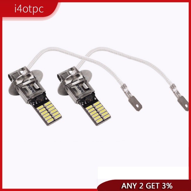 I4otpc 1 คู่รถหมอกโคมไฟรถ H3 4014 6000k ไฟหน้า Fogging โคมไฟ 24led ด้านหน้าหมอกหลอดไฟ | Shopee ...
