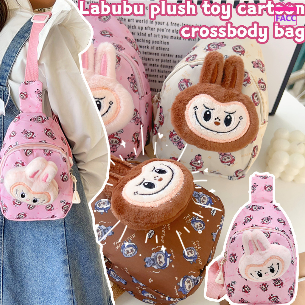 การ์ตูน Labubu Plush Toy Crossbody - Creative Rabbit Ear Elf Pattern ...