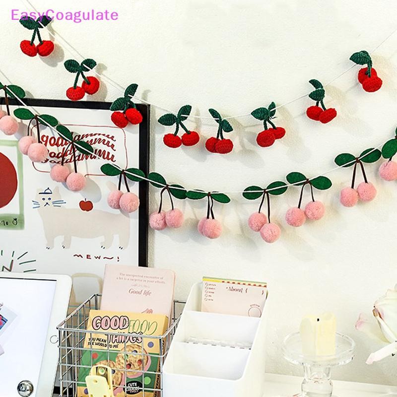 Eas Cherry Felt Ball Handmade Garland String แขวนผนังเครื่องประดับผมจี้ ...