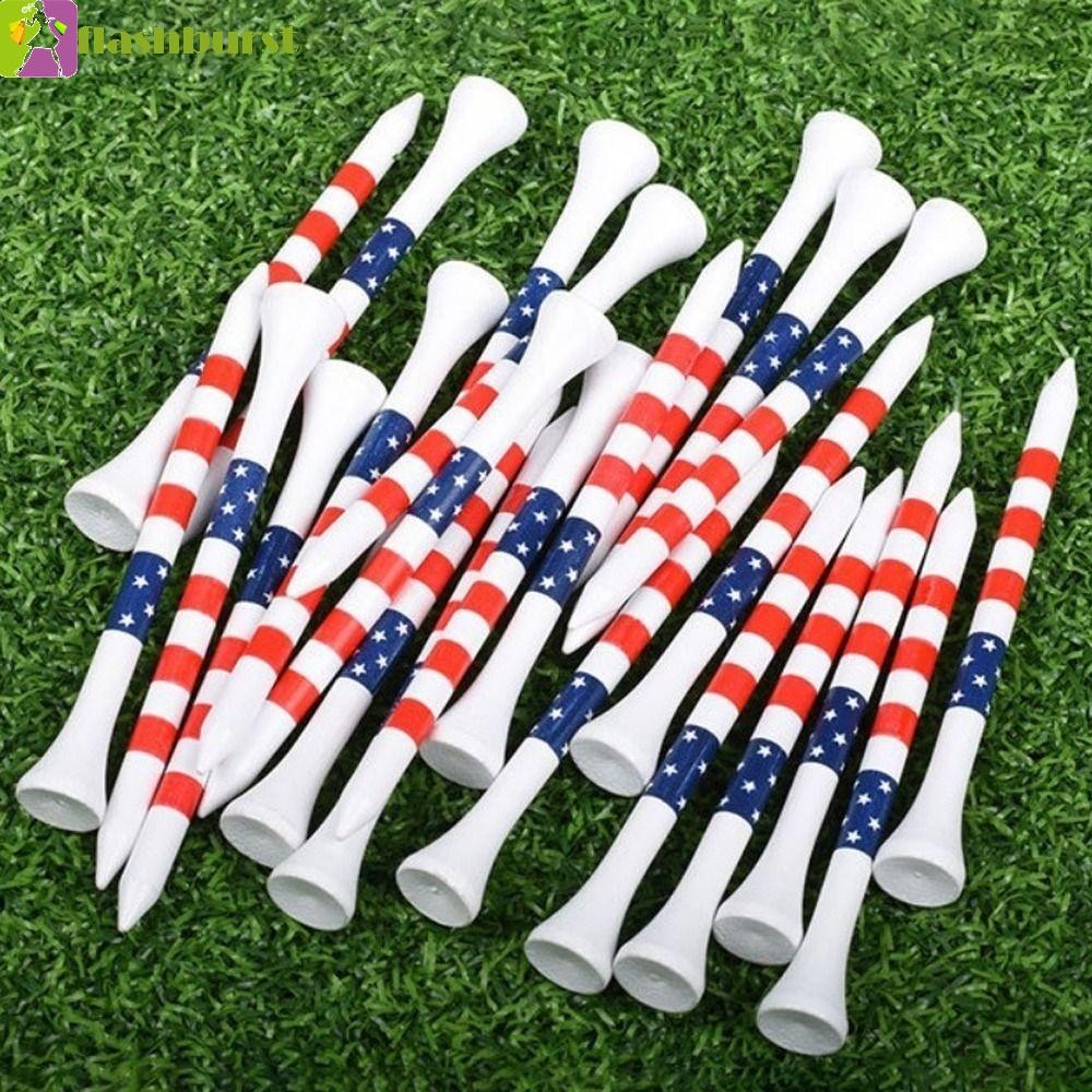 FLASHBURST 10PCS Golf Tees, 70 มม./83 มม.แถบสีผู้ถือลูกกอล์ฟ,ไม้ไผ่ Tee ลดแรงเสียดทาน ...