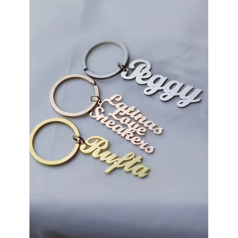 Custom Name Keychain Personalized Stainless Steel Pendant Keychains for ...