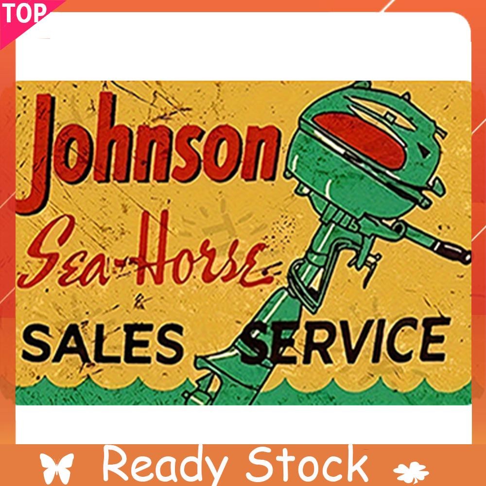 โลหะ Johnson Tin Sign ภาพวาดเหล็กสี่เหลี่ยม Wall Home Decor 30x20 ซม ...
