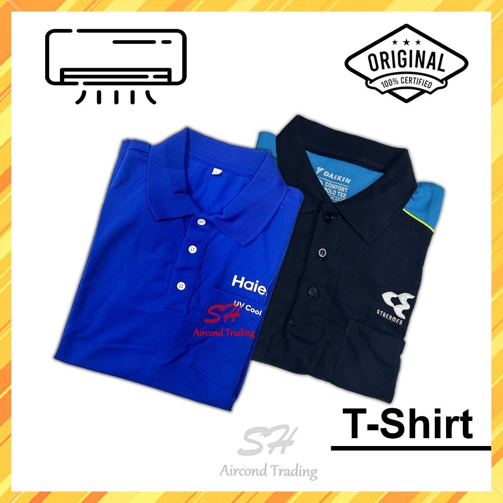 เสื้อยืด Daikin Midea Panasonic Haier (Streamer/Go Daikin/R32) สีน้ํา ...