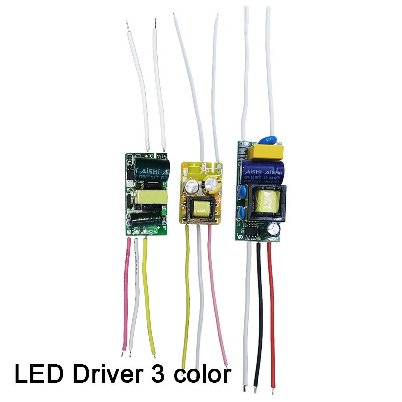 LED DRIVER 3สี250mA 1-3W 4-7W 8-12W AC90-265V Transformers แสงสำหรับ ...