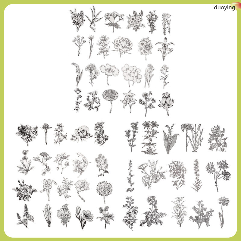 2 แพ็คสติ๊กเกอร์หัตถกรรมดอกไม้พืชบัญชีมือกระดาษกรดกํามะถัน 9X17 ซม. ...