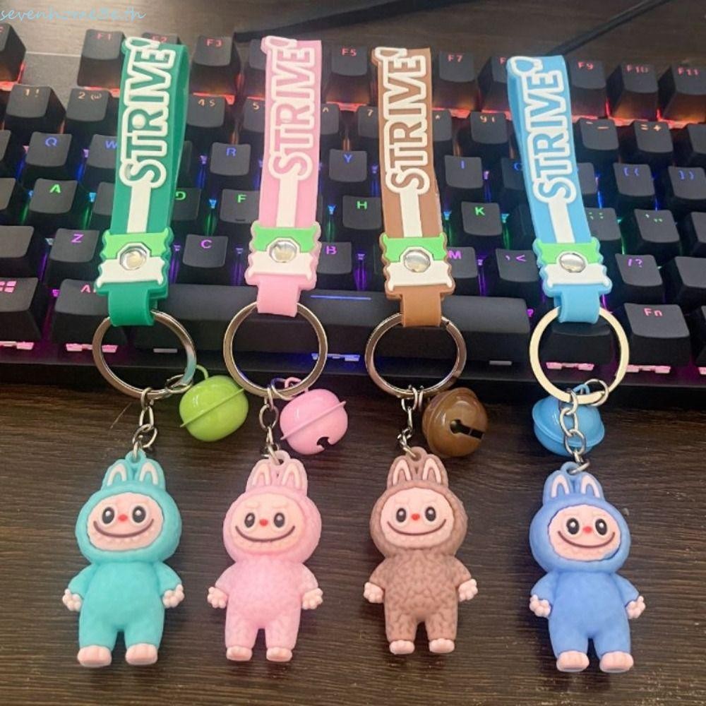 Sevenhome3e Labubu พวงกุญแจตุ๊กตา, Bell Anti-lost Labubu PVC จี้, พวง ...