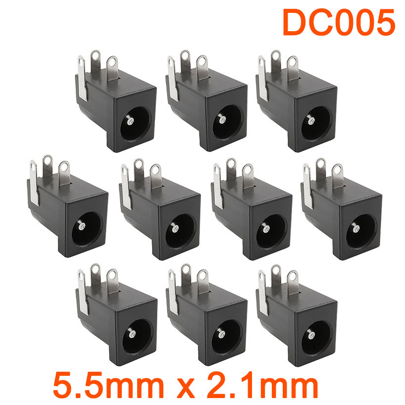 10 ชิ้น DC005 5.5x2.1 มิลลิเมตร DC Power Supply แจ็คซ็อกเก็ตหญิง Mount Connector DC-005 2.1 ...