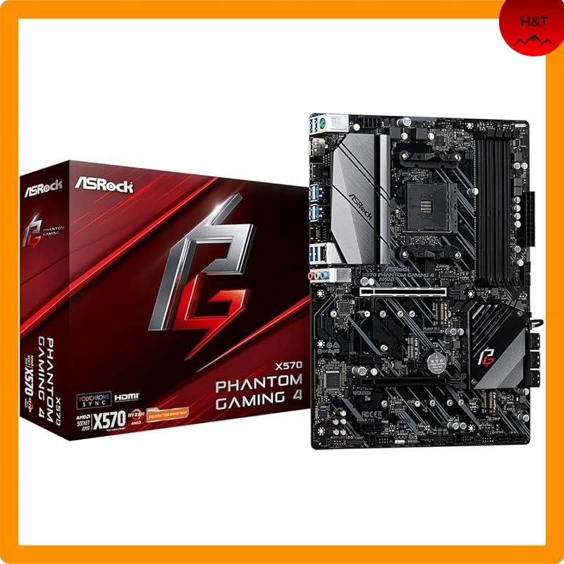 ASRock Motherboard X570 Phantom Gaming 4 AMD Ryzen 5000 Series CPU ...