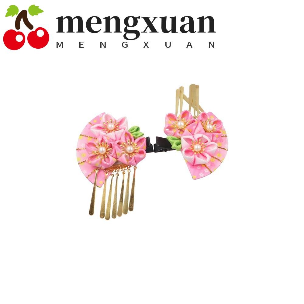 Mengxuan พู่พัดลม Hairpin, พู่ดอกไม้ชุดกิโมโนญี่ปุ่น Headwear, Simple ...