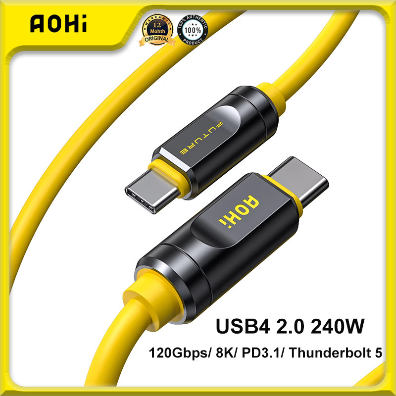 Aohi Thunderbolt 5 สาย FUTURE อิเหนา USB4 2.0 240W สาย USB-C ถึง USB-C 120Gbps 8K PD3.1 สายชาร์จ ...