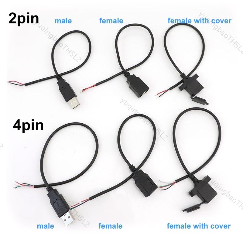 30 ซม.2 Pin 4 core USB 2.0 A ประเภทชายหญิง Connector Jack Power repair ...