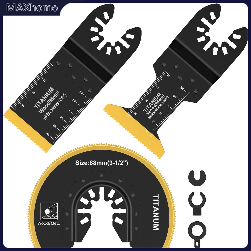3 ชิ้นไทเทเนียม Bi-Metal Oscillating ใบเลื่อยอเนกประสงค์ Oscillating ...