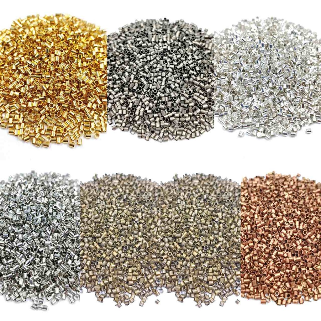 1500 ชิ้น 1.5 มม.2 มม.หลอด End สร้อยข้อมือลูกปัดค้นหา DIY สําหรับ ...