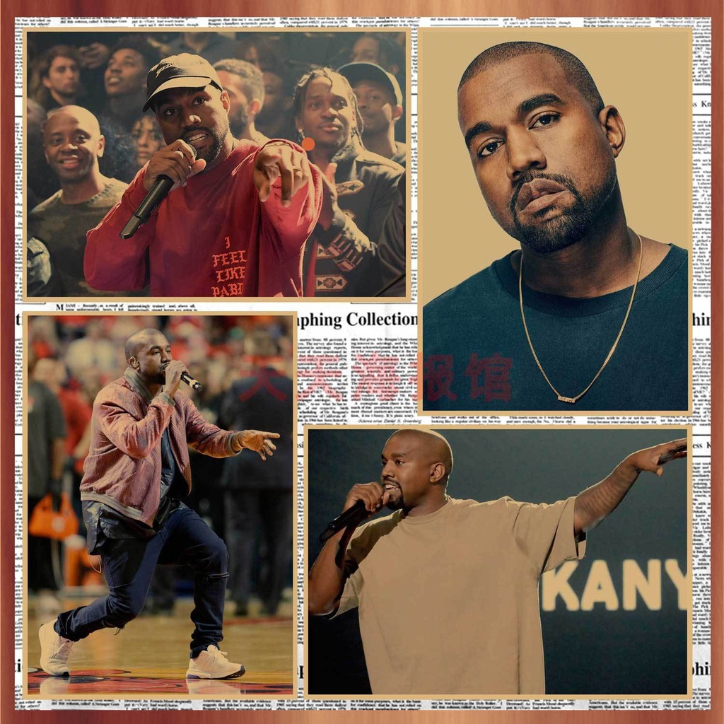 Kanye West Kanye West Rap Hip Hop นักร้องโปสเตอร์บาร์คาเฟ่กระดาษคราฟท์ ...
