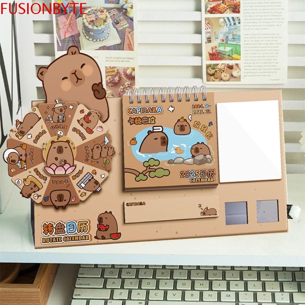 Fusionbyte Capybara 2024-2025 ปฏิทิน กระดานสีขาว กระดาษหนา ปฏิทินตั้งโต๊ะล้อ Chiikawa กําหนดเวลา ...