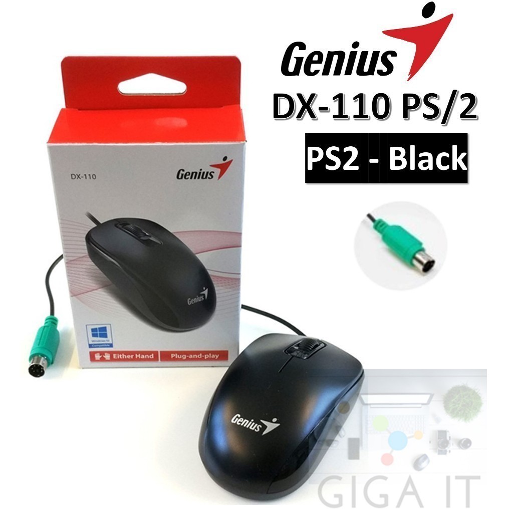 Genius DX-110 PS2_Black / White / Green Cable Optical Mouse ประกัน 1 ปี | Shopee Thailand