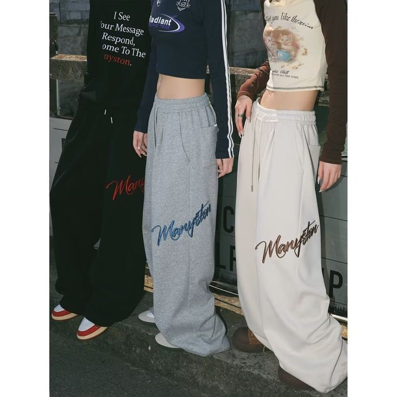 Hanlu แบรนด์แฟชั่นอเมริกัน Draping Street Track Sweatpants ผู้ชายและ ...